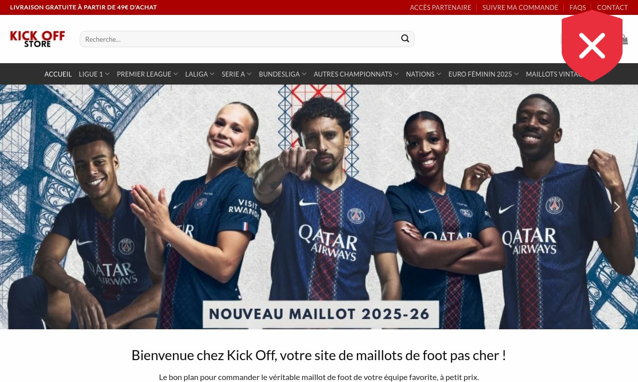 Avis Kickoff-store.com | Indice de confiance très faible : 1 %