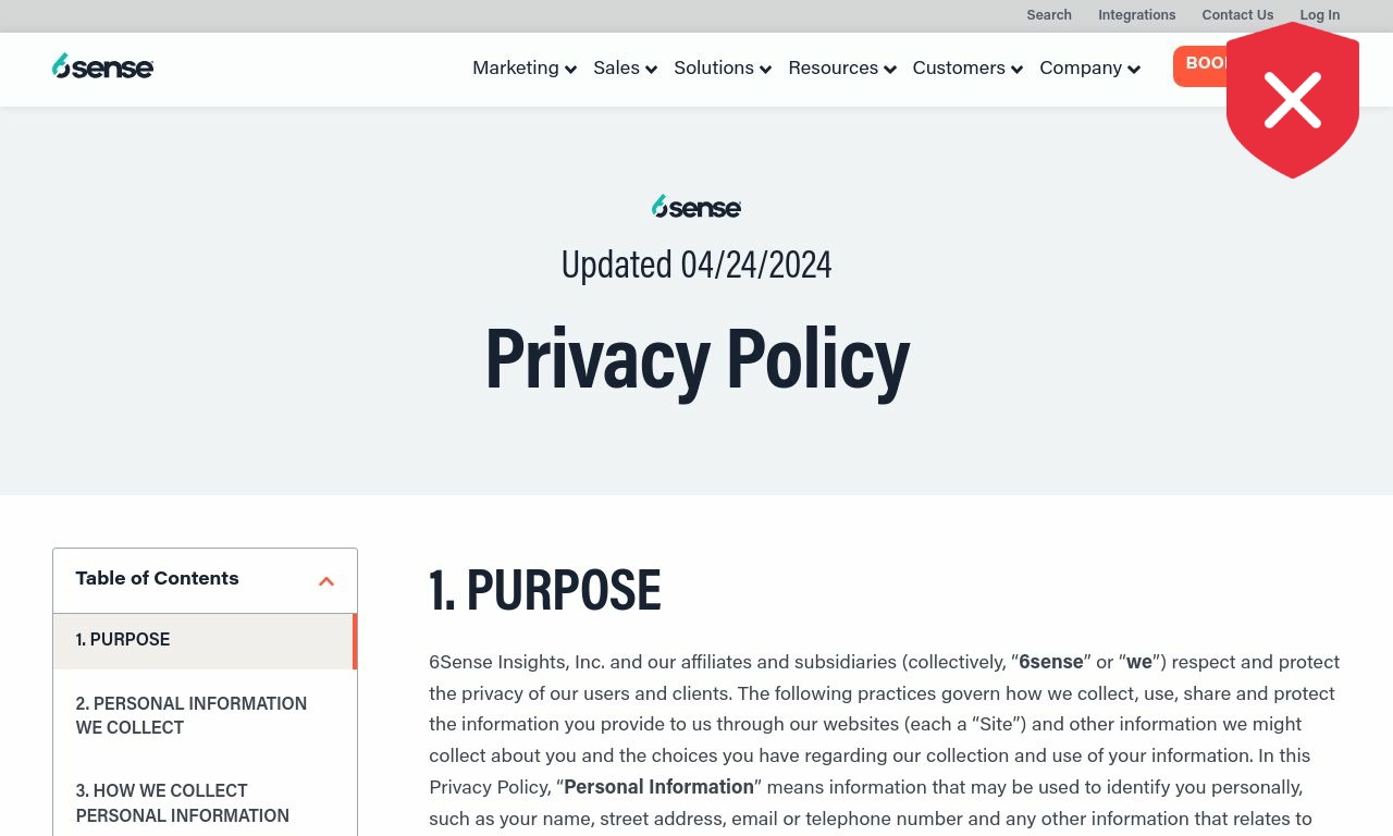 6sense-privacy.com reviews | Very Low Trust Score: 1%