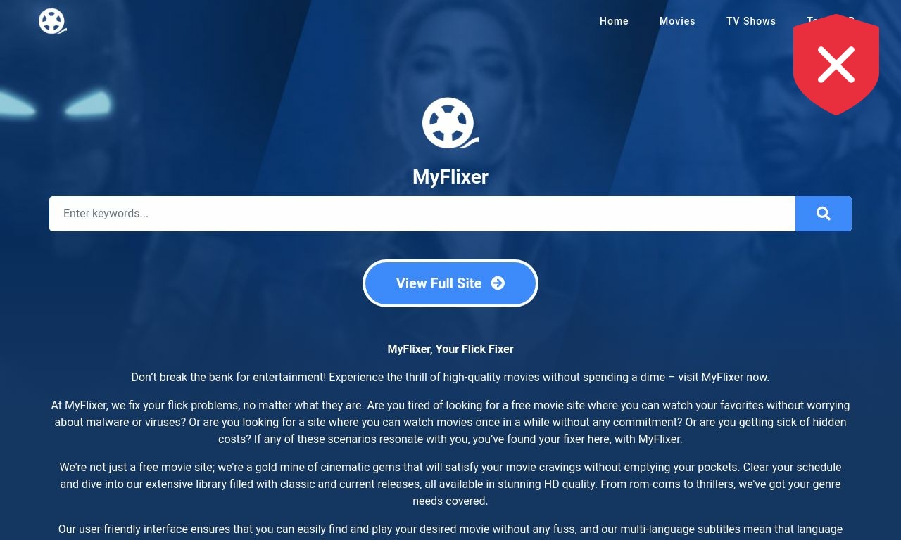 Myflixer.gs reviews | Poor Trust Score: 25%