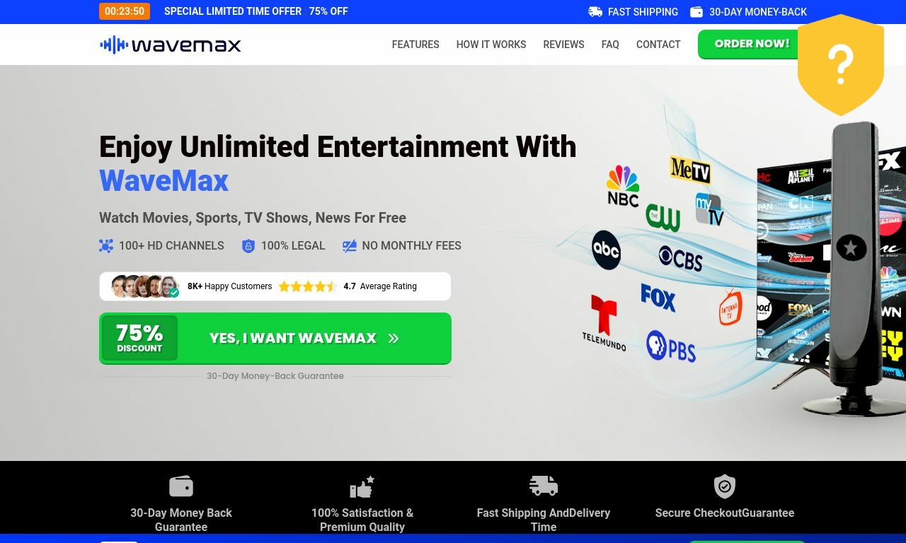 Getwavemax.com reviews | Average Trust Score: 45%