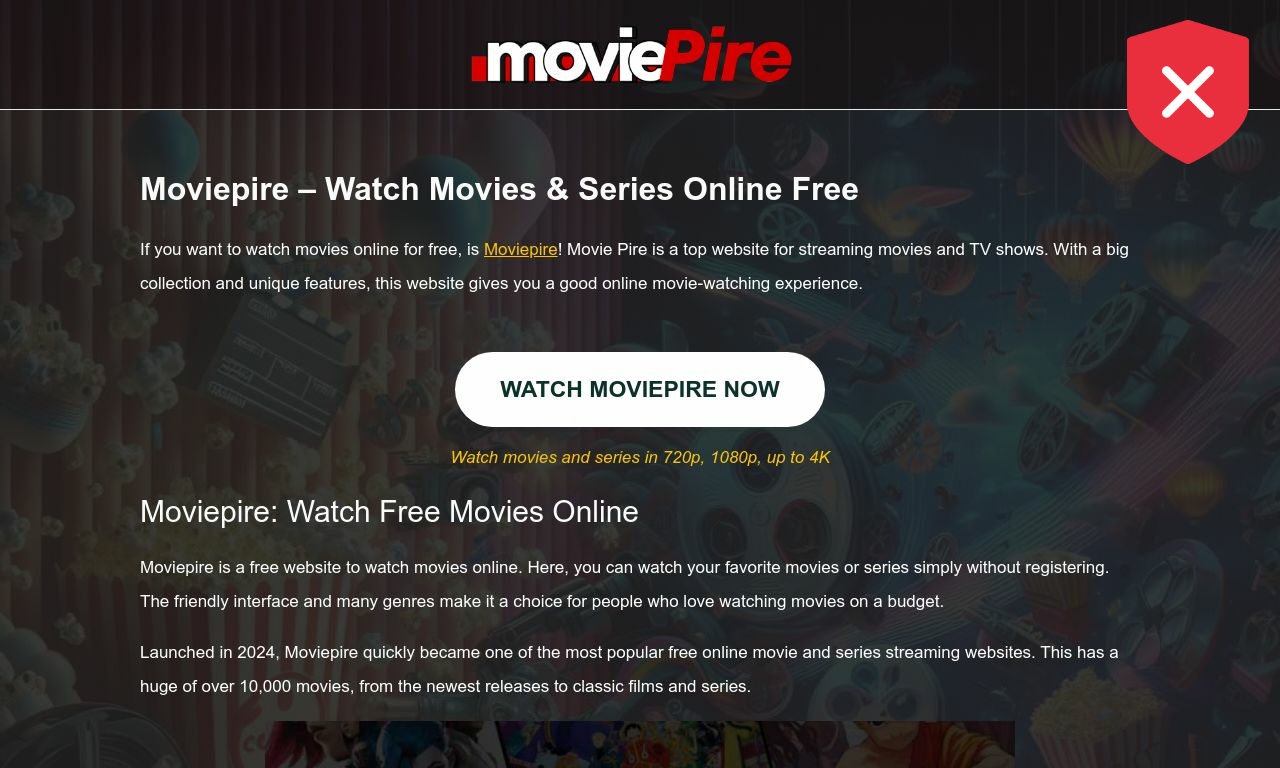 Avis Moviepire.fun | Indice de confiance très faible : 1 %