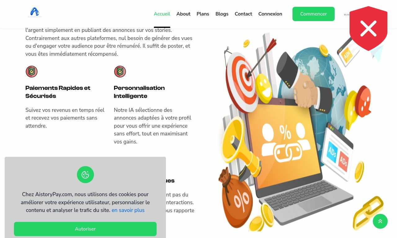 Avis Aistorypay.com | Indice de confiance très faible : 1 %