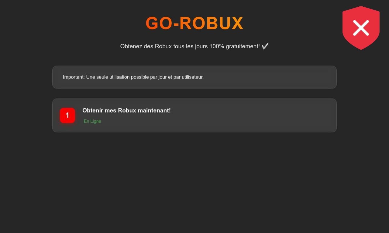 Avis Gorobux.live | Indice de confiance très faible : 1 %