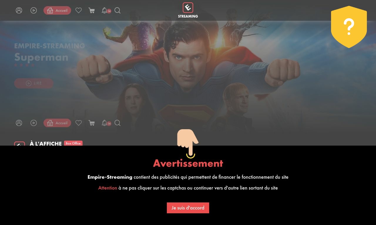 Avis Empire-stream.ink | Indice de confiance modéré : 60 %