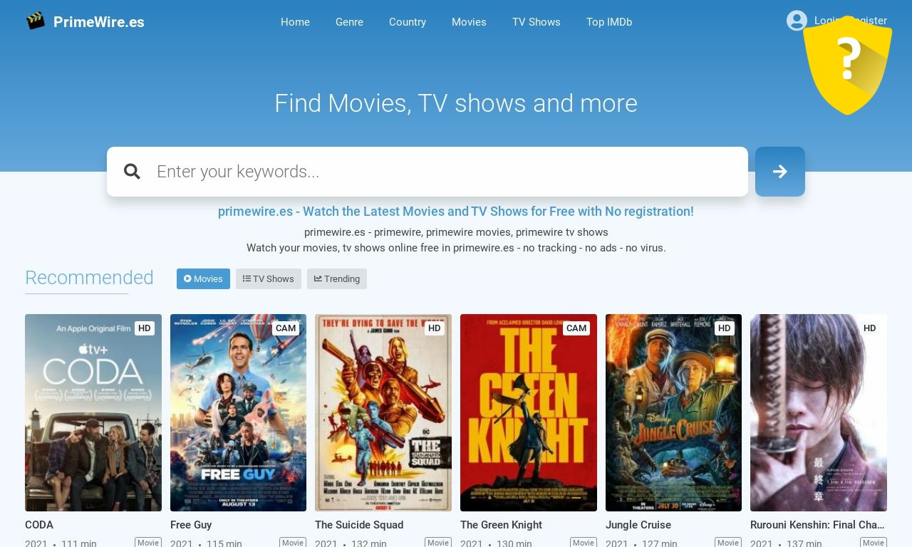 Primewire.es reviews | Average Trust Score: 60%