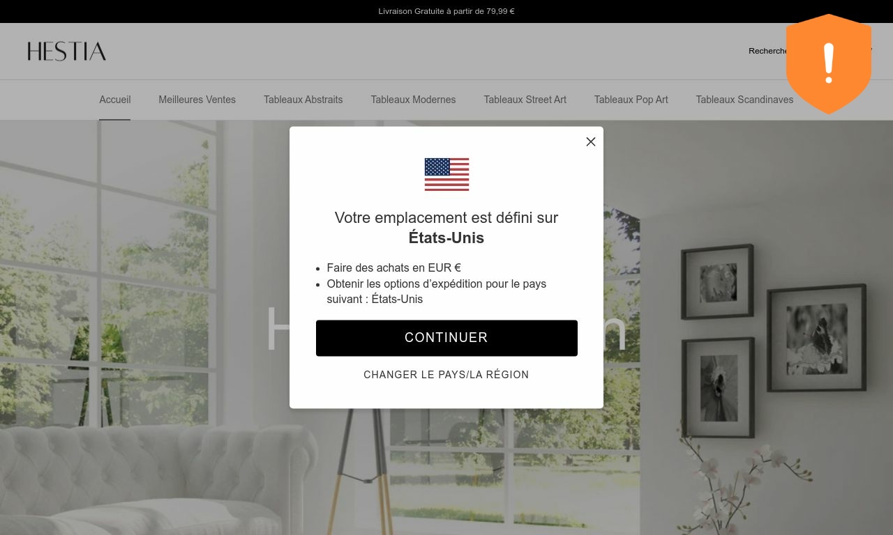 Avis Hestia-design.fr | Indice de confiance faible : 33 %