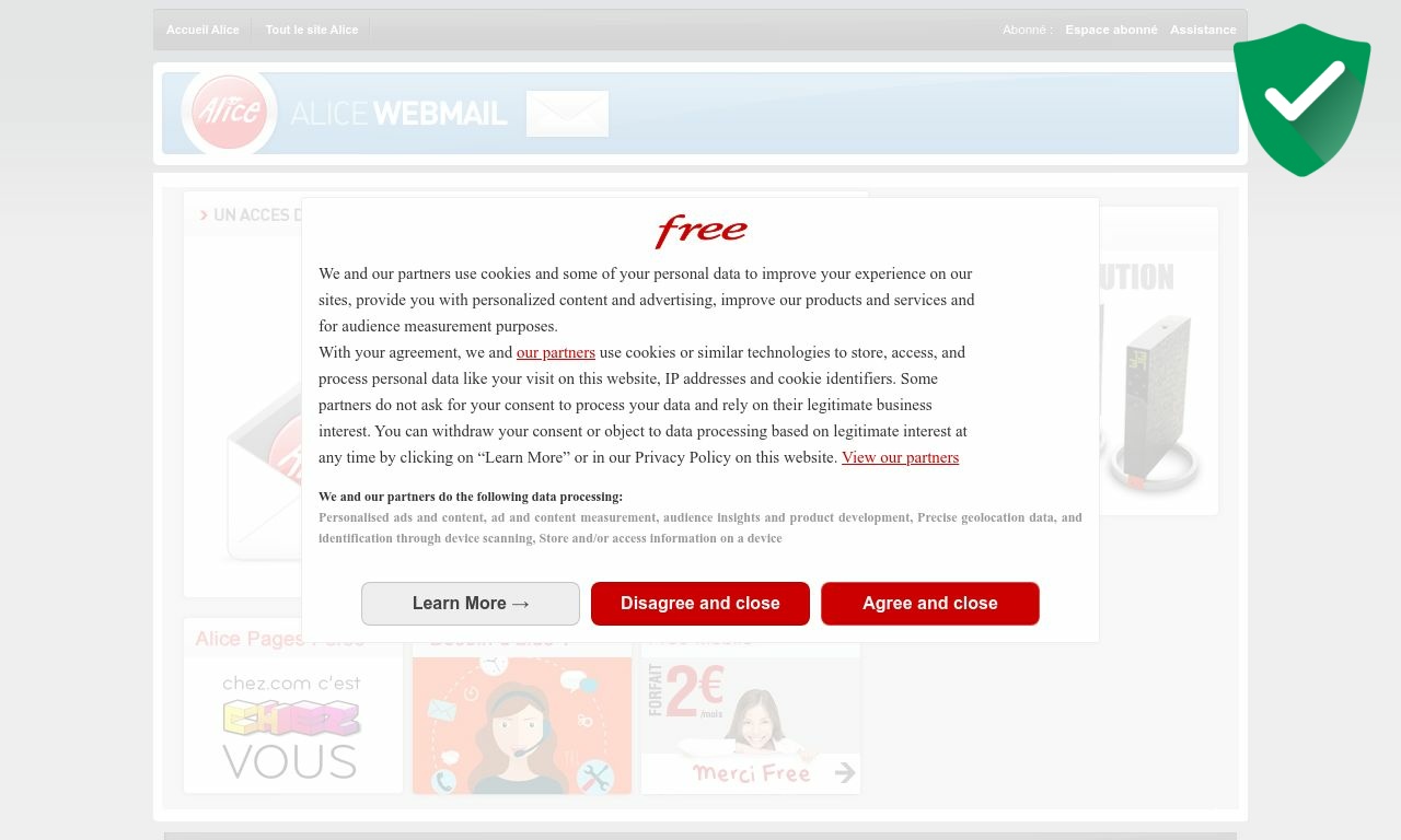 Webmail.aliceadsl.fr reviews | Excellent Trust Score: 97%